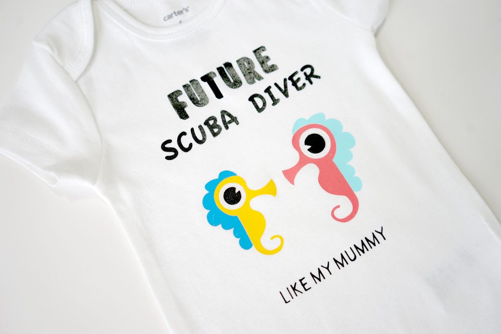 Scuba Diving Baby Onesie – “Future Scuba Diver Like My Mummy” – GS-Diving